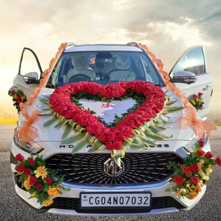 Heart Shape Car Decoration For Wedding | Online Flowers Free Delivery ...